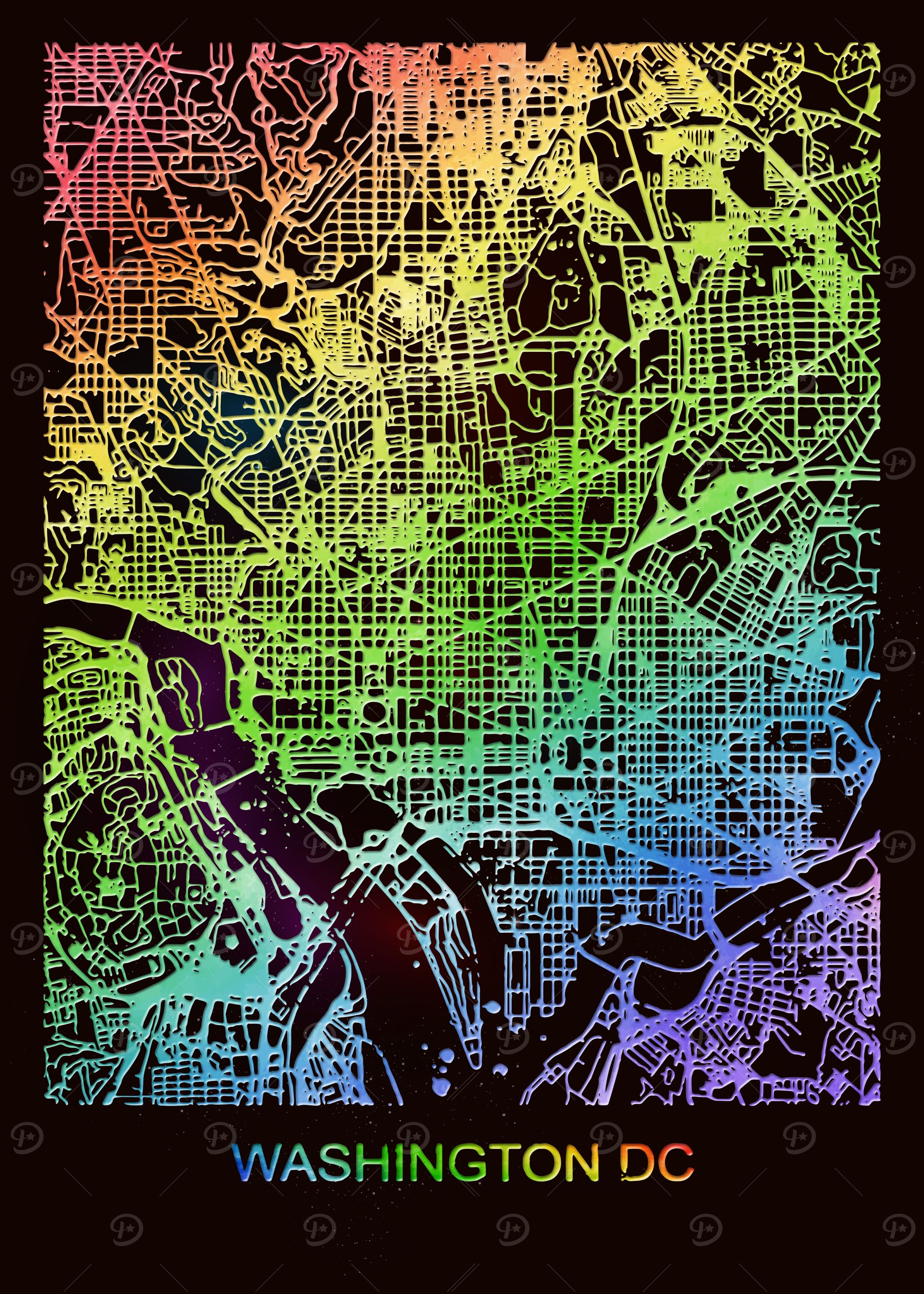 'Washington DC' Poster, picture, metal print, paint by Terrance Seay ...
