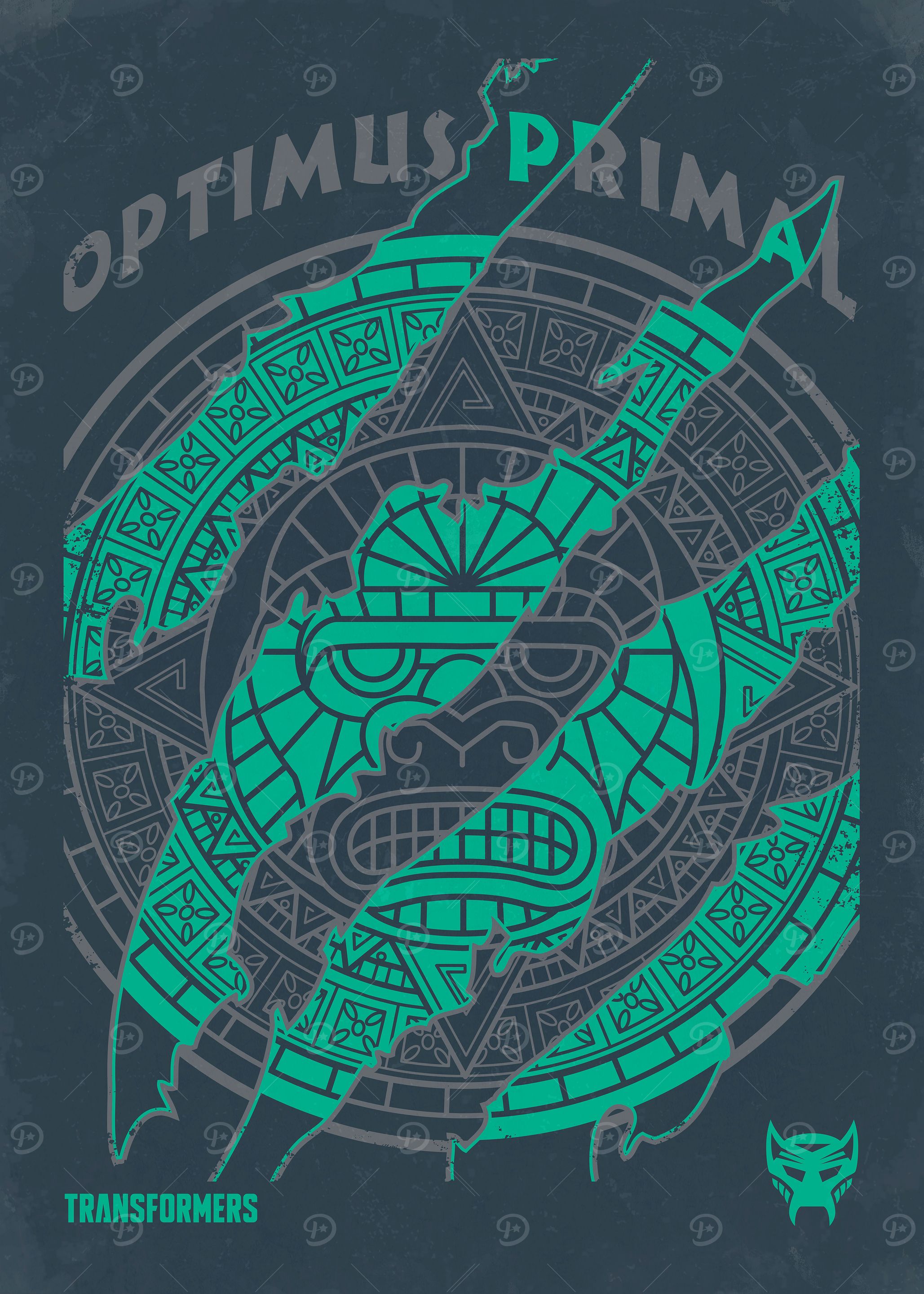 'Optimus Primal Badge' Poster, picture, metal print, paint by ...