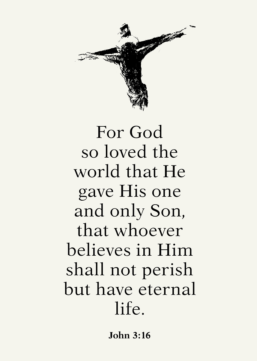 'Best Bible Verse John 3 16' Poster, picture, metal print, paint by ...