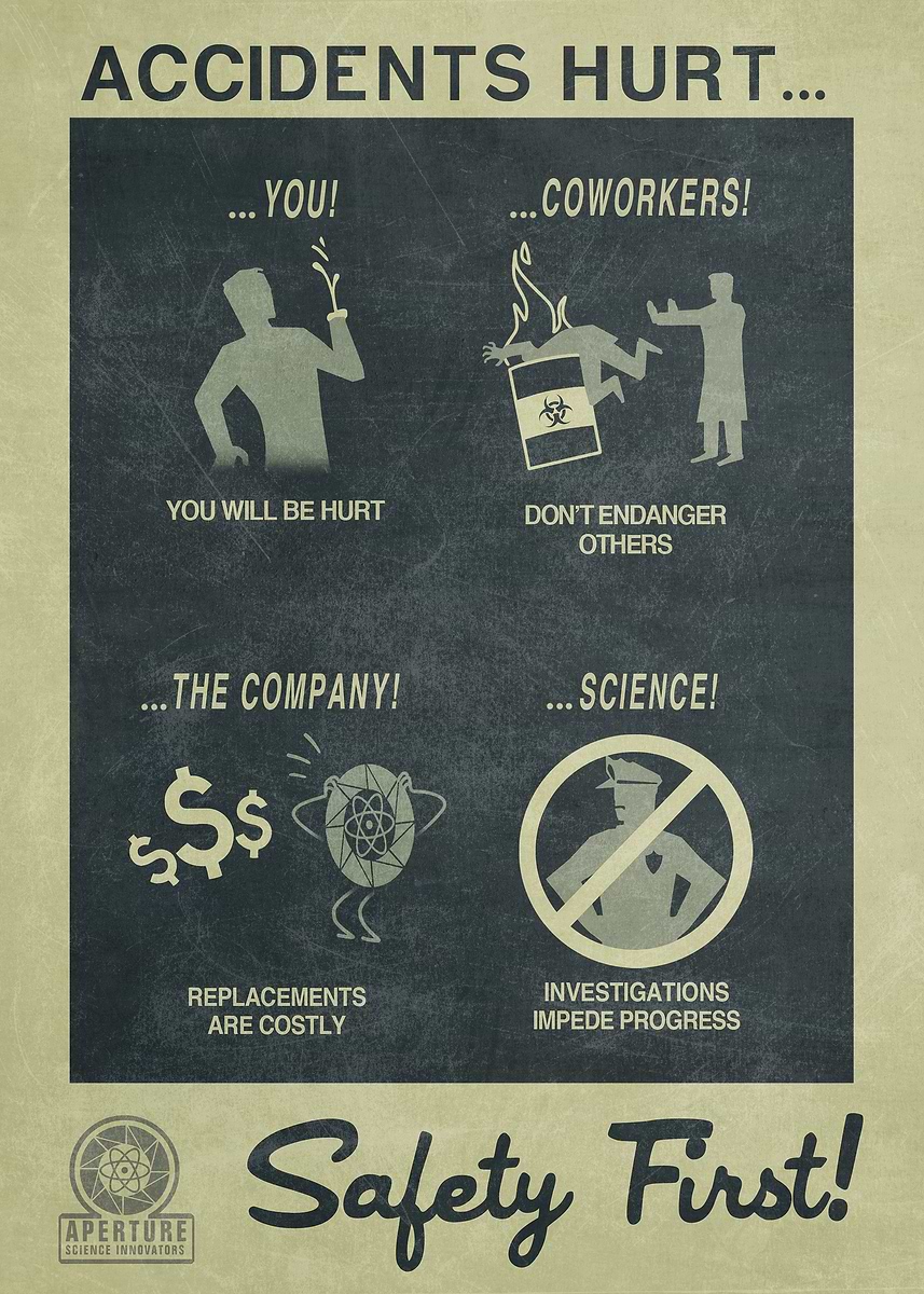 'Safety First' Poster, picture, metal print, paint by Portal Game ...