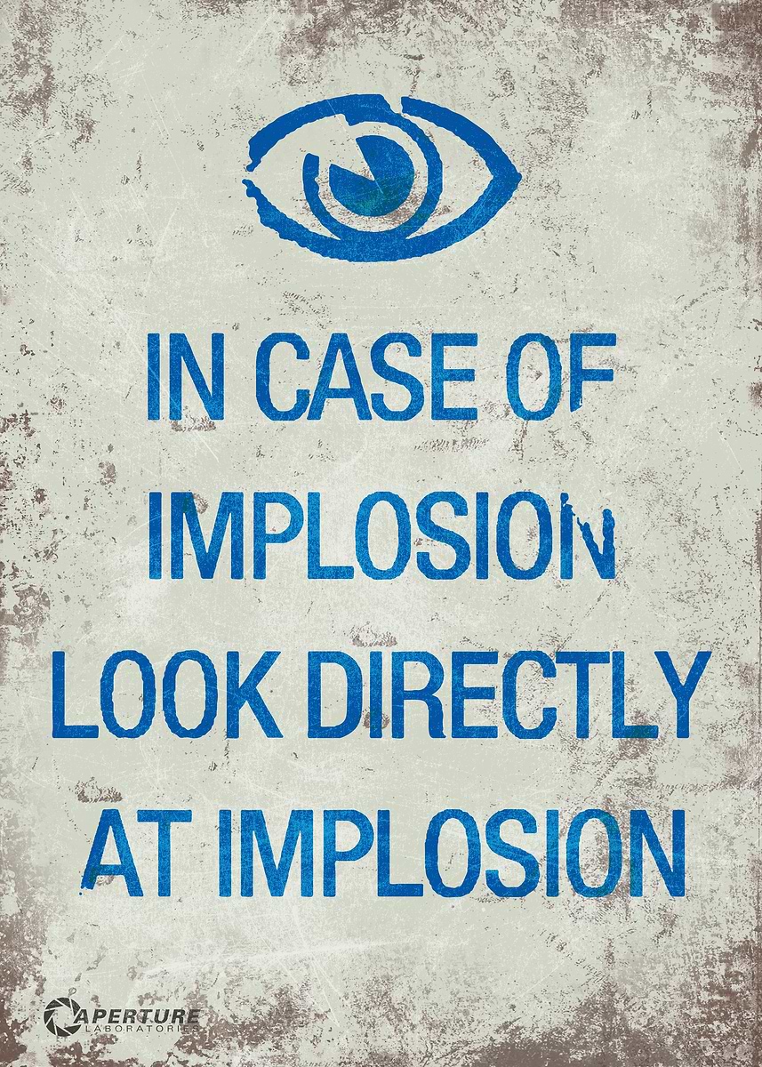 'Implosion' Poster, picture, metal print, paint by Portal Game | Displate