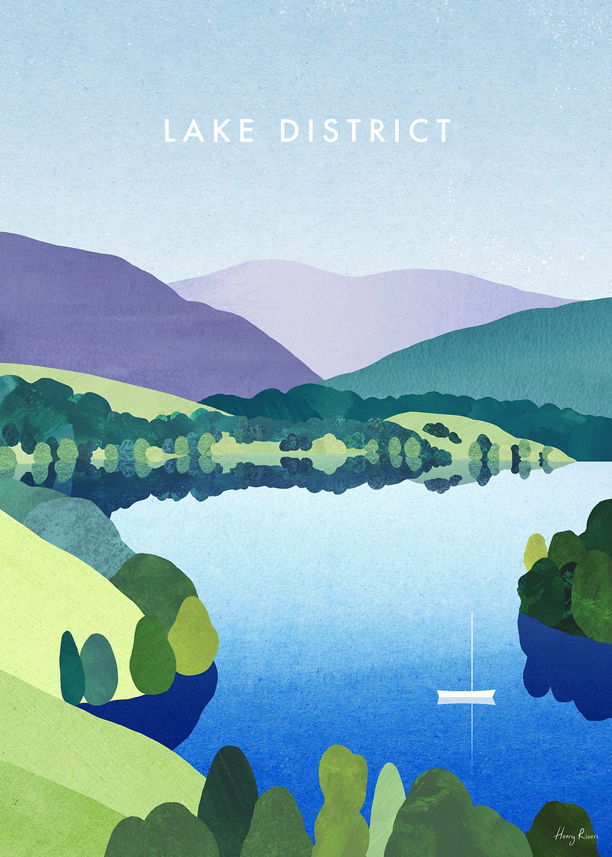 'Lake District England' Poster, picture, metal print, paint by Henry ...
