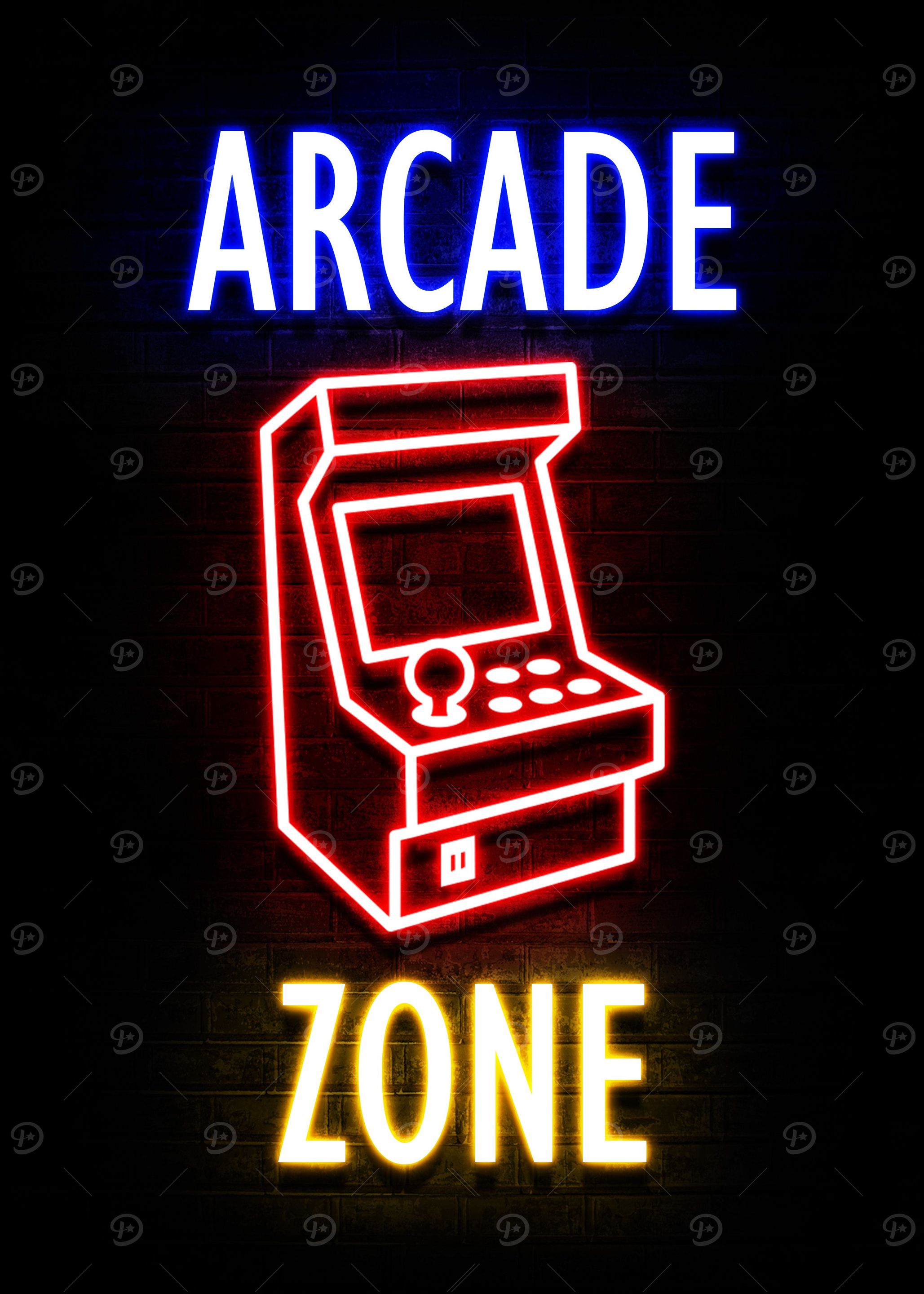 'Arcade Zone Neon Quotes' Poster, picture, metal print, paint by Guper ...