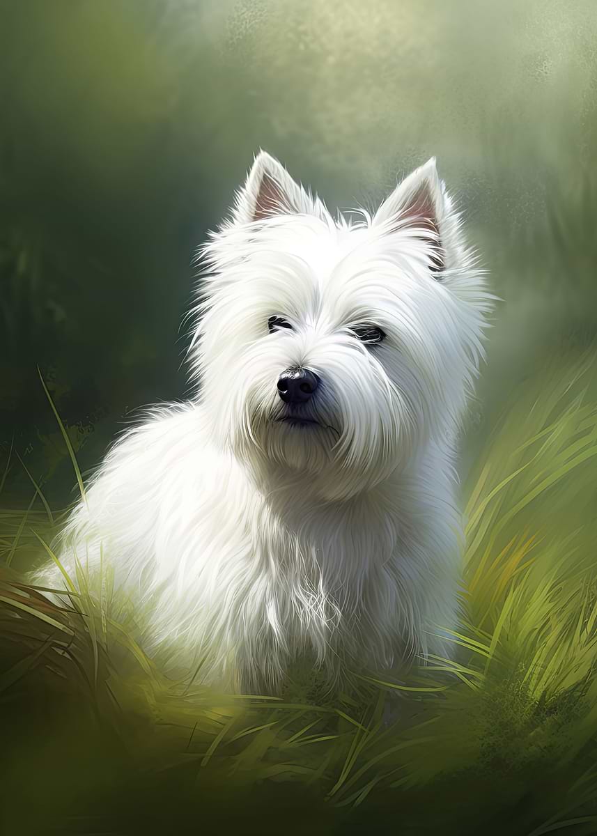 'Westie 4' Poster, picture, metal print, paint by Michael Strevens | Displate