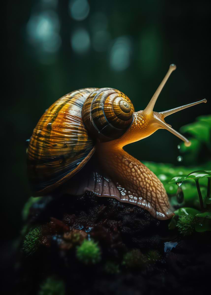'Mysterious snail' Poster, picture, metal print, paint by Zooscape ...