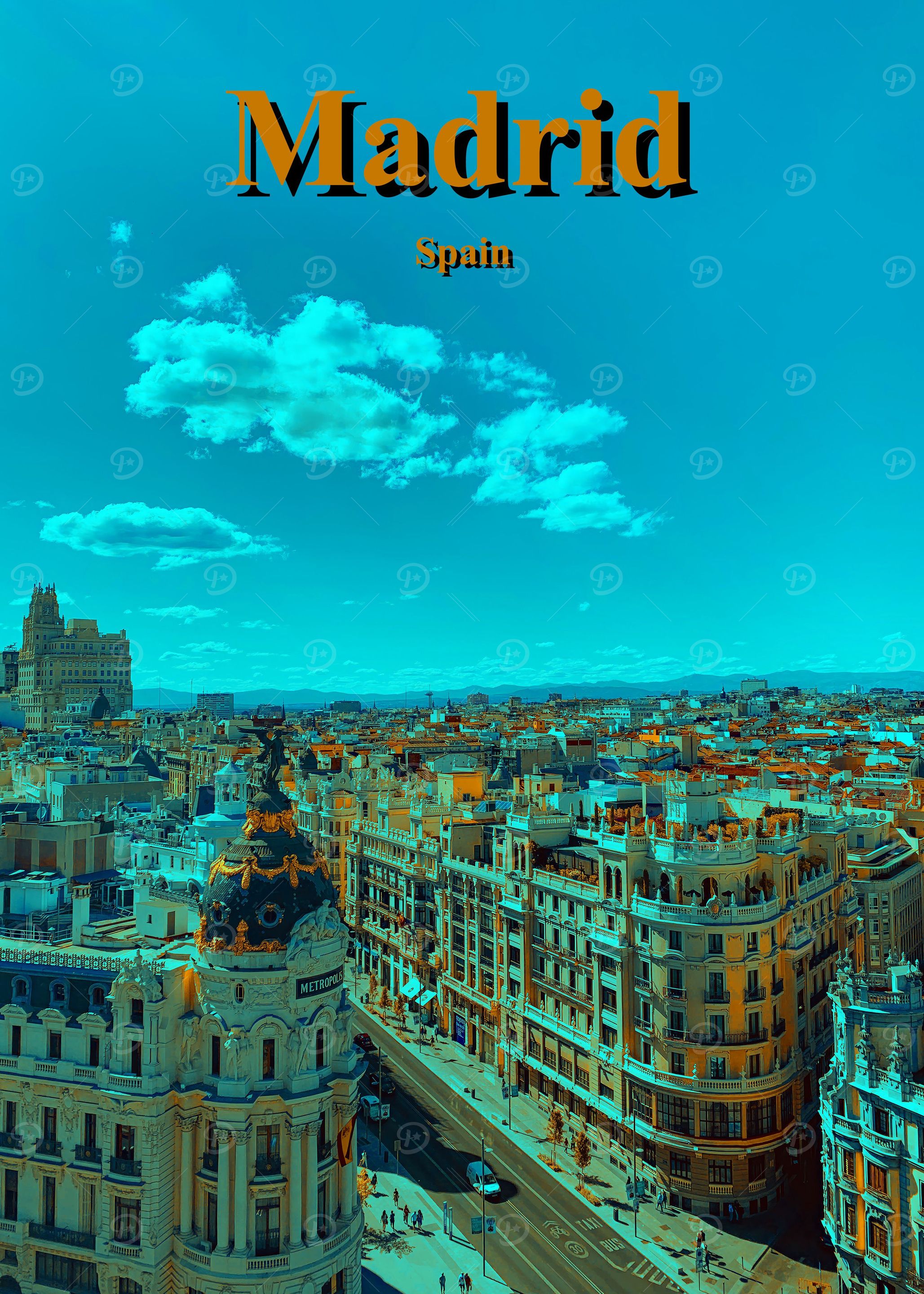'Spain Madrid City Travel' Poster, picture, metal print, paint by gani ...