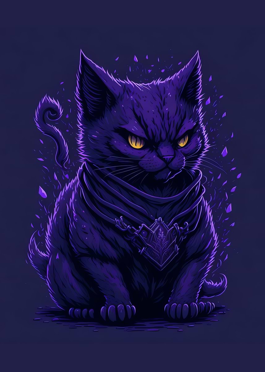'wizard cat' Poster, picture, metal print, paint by Jauhari Picture ...