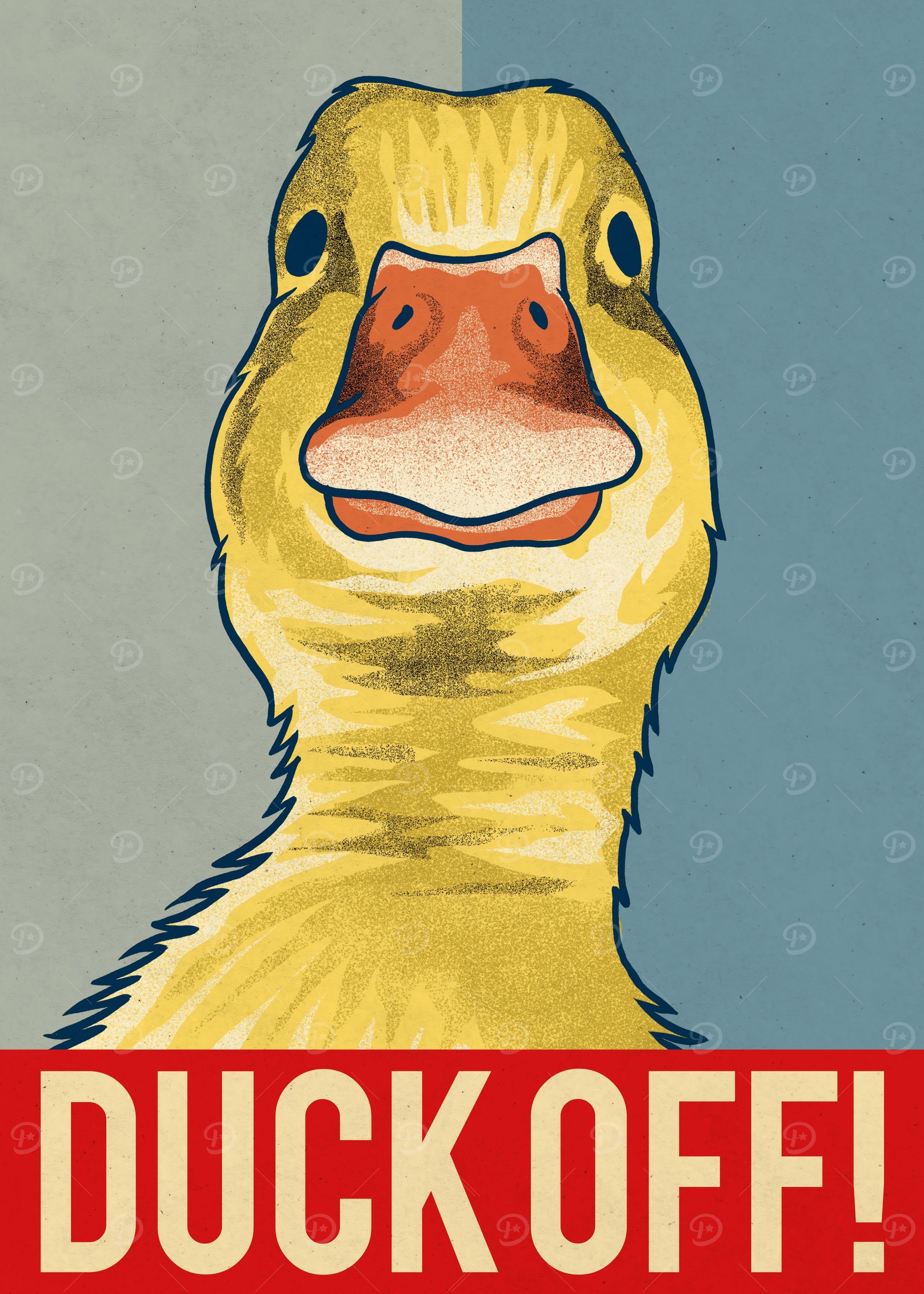 'Duck Staring Meme' Poster, picture, metal print, paint by Berkah Jaya ...