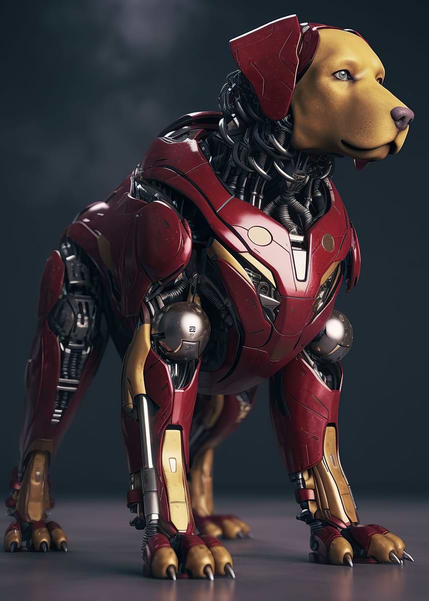 'Iron Dog' Poster, picture, metal print, paint by Amity | Displate