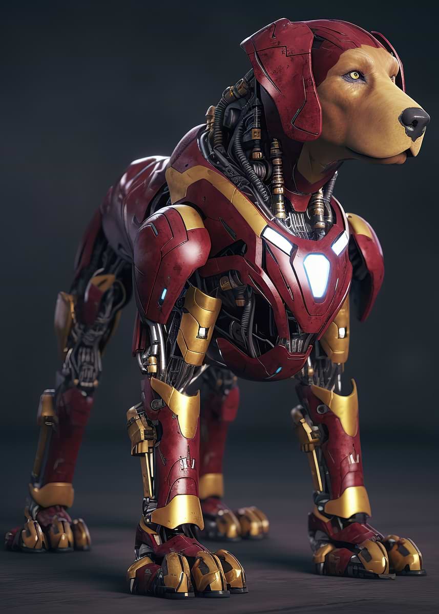 'Iron Dog' Poster, picture, metal print, paint by Ermintrude | Displate