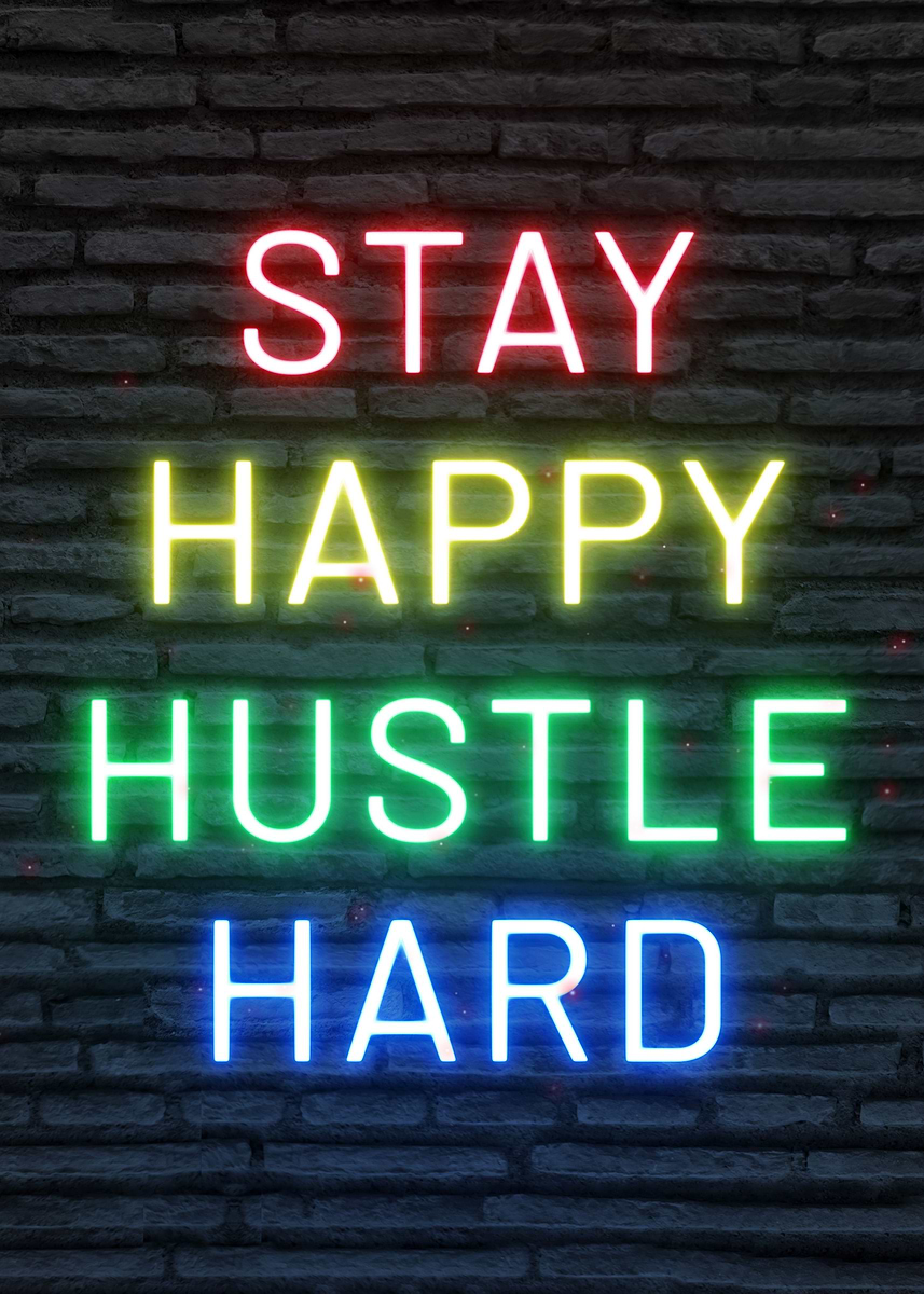 'Neon inspirational quotes' Poster, picture, metal print, paint by ...