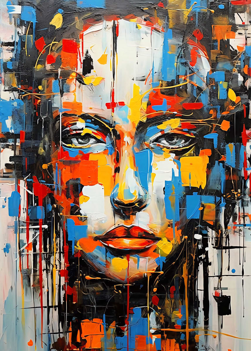 'Women Abstract Painting' Poster, picture, metal print, paint by Rafael ...