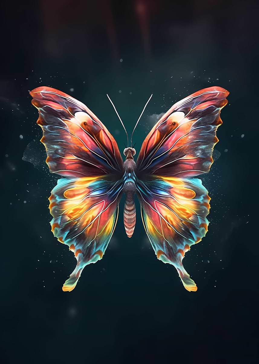 'Butterfly Cute' Poster, picture, metal print, paint by DecoyDesign ...
