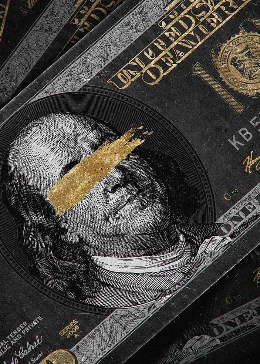 'Benjamin Cash Dollar Bill' Poster, picture, metal print, paint by Uber ...