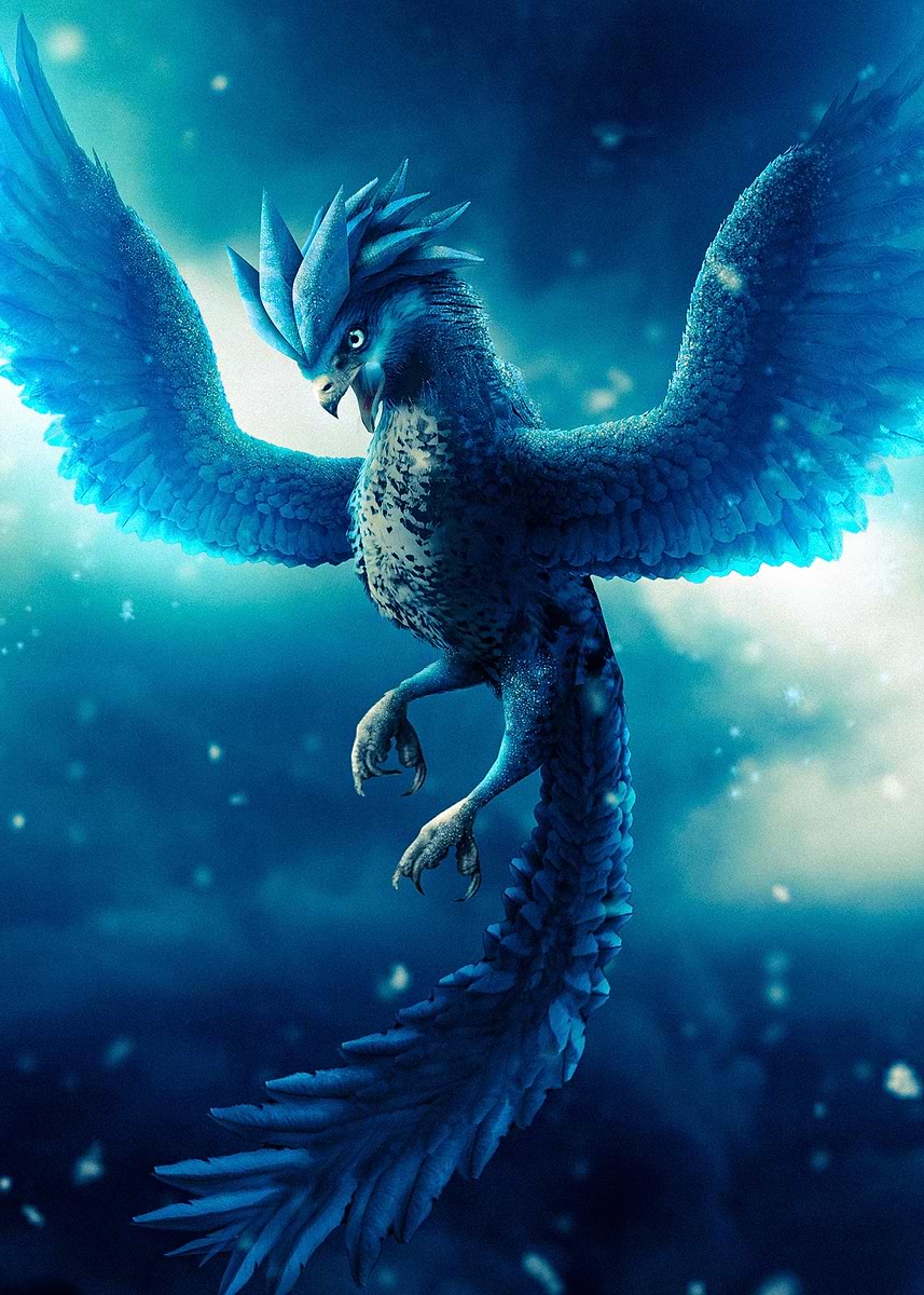 'Ice Phoenix' Poster, picture, metal print, paint by peyton robertson | Displate