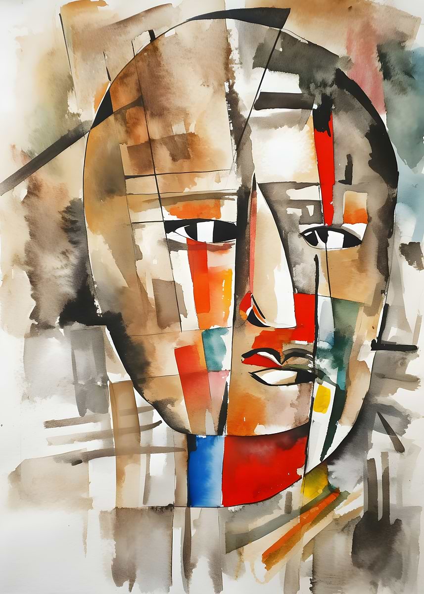 'Abstract male Face' Poster, picture, metal print, paint by Makadur ...