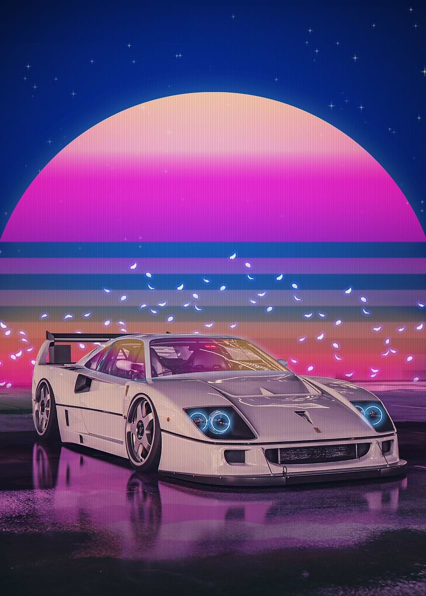 'White Ferrari 2' Poster, picture, metal print, paint by Aliigal ...