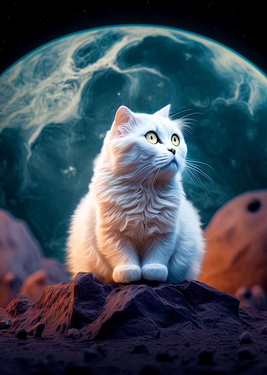 'Cat' Poster, picture, metal print, paint by Sunny Artist | Displate
