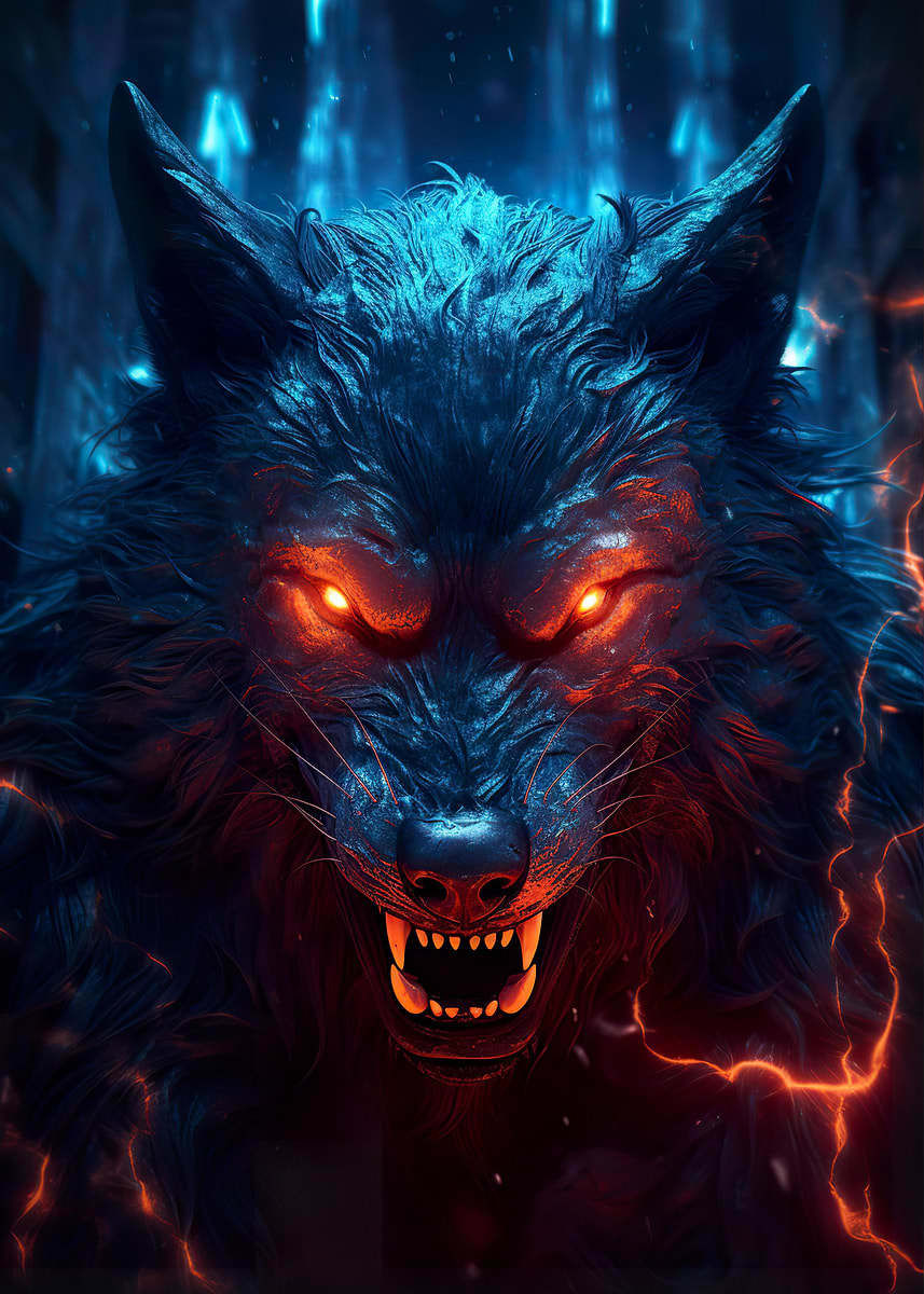 'Dark Fantasy Wolf' Poster, picture, metal print, paint by PosterSuite ...