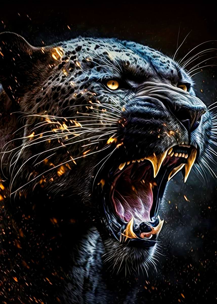 'Panther' Poster, picture, metal print, paint by dung nguyen | Displate