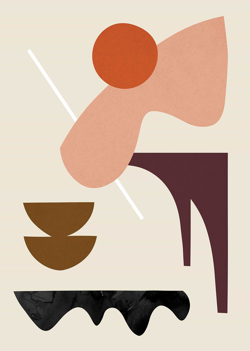 'Expressionist shapes 1' Poster, picture, metal print, paint by Vitor ...