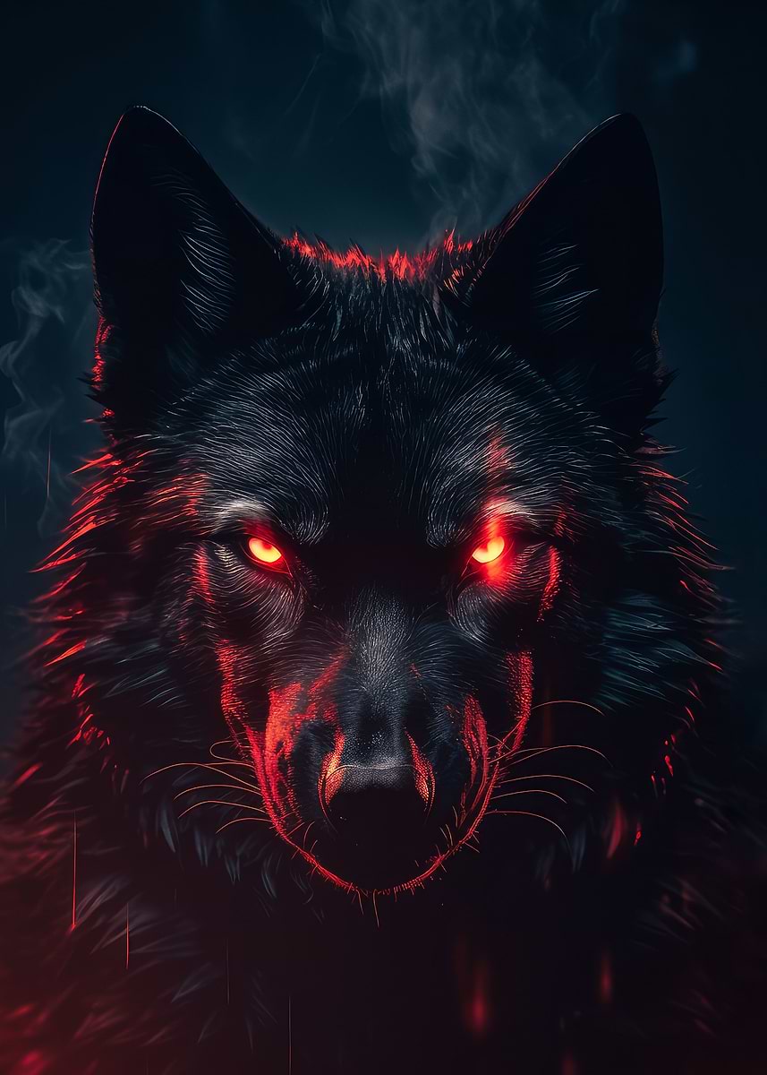 'dangerous wolf red eyes' Poster, picture, metal print, paint by Adel S ...