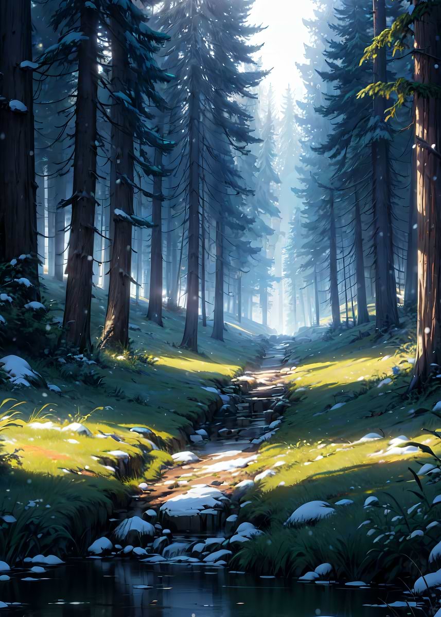 'Forest In Spring Season' Poster, picture, metal print, paint by ...
