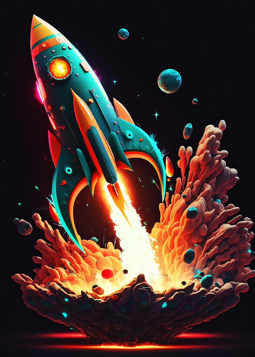 'Legendary fire galaxy' Poster, picture, metal print, paint by Coffee ...