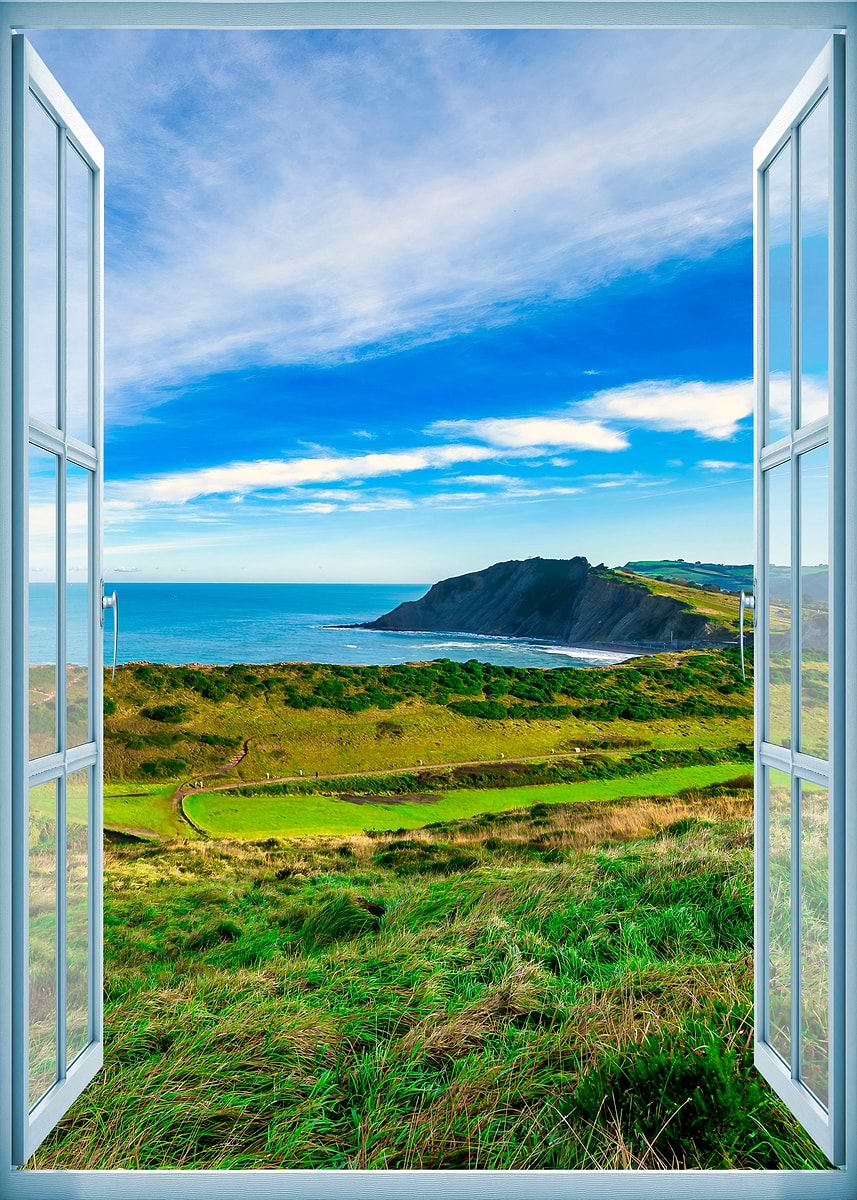 'Window view sea coastal' Poster, picture, metal print, paint by Vicen ...