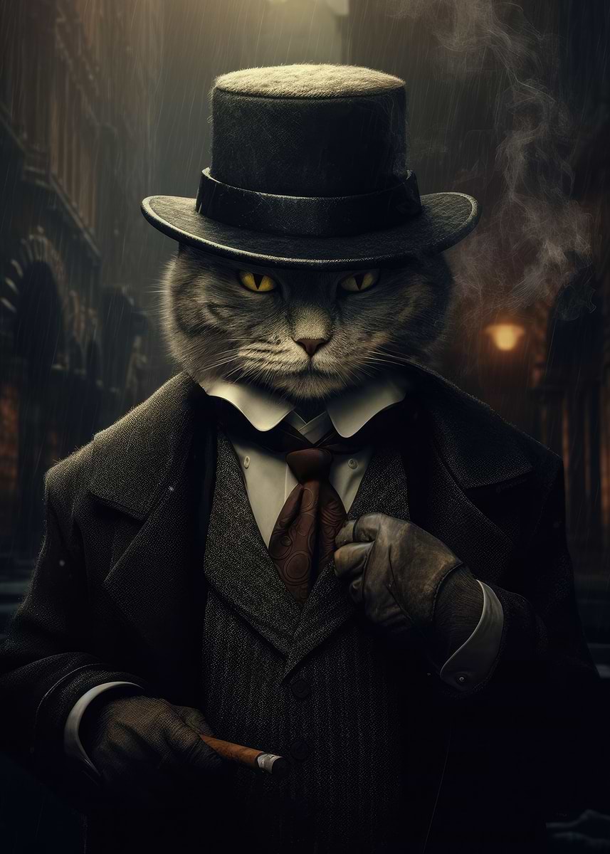 'Mafia Mobster Cat Meme' Poster, picture, metal print, paint by ...