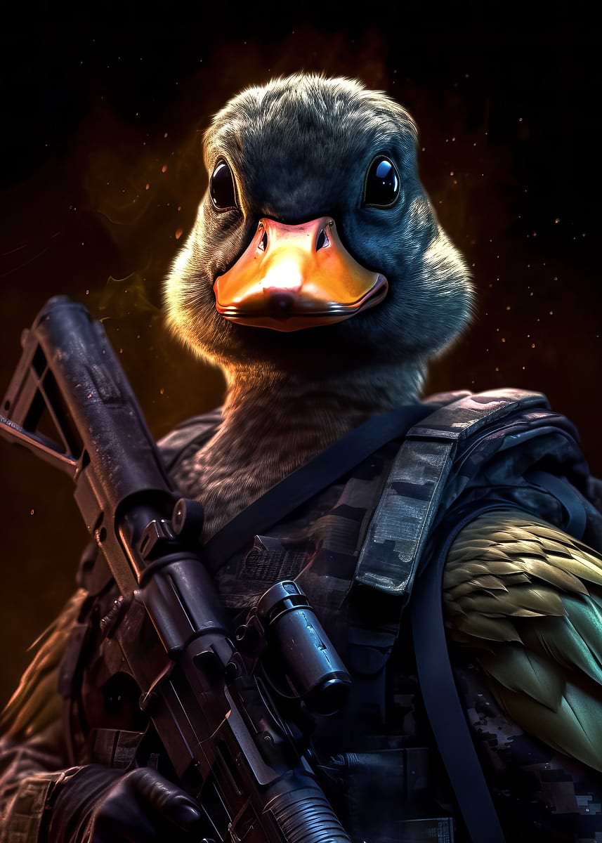 'Soldier Duck' Poster, picture, metal print, paint by Karolina ...