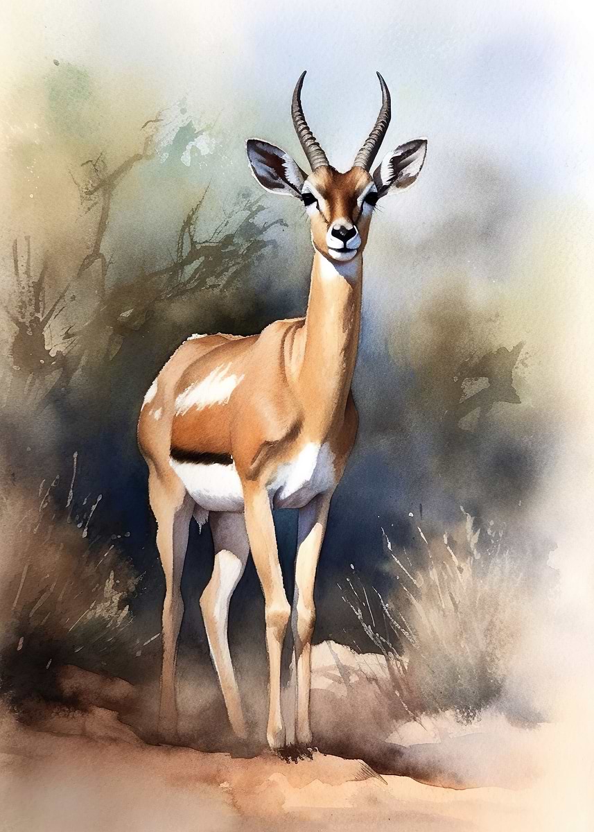 'Gazelle' Poster, picture, metal print, paint by Quasarai | Displate