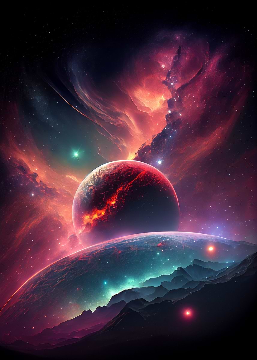 'Colors of Space' Poster, picture, metal print, paint by Enzaro | Displate