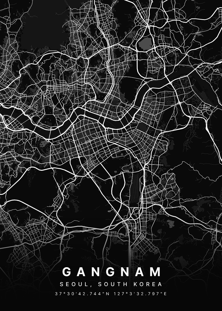 'Gangnam Seoul South Korea' Poster, picture, metal print, paint by Kemi ...