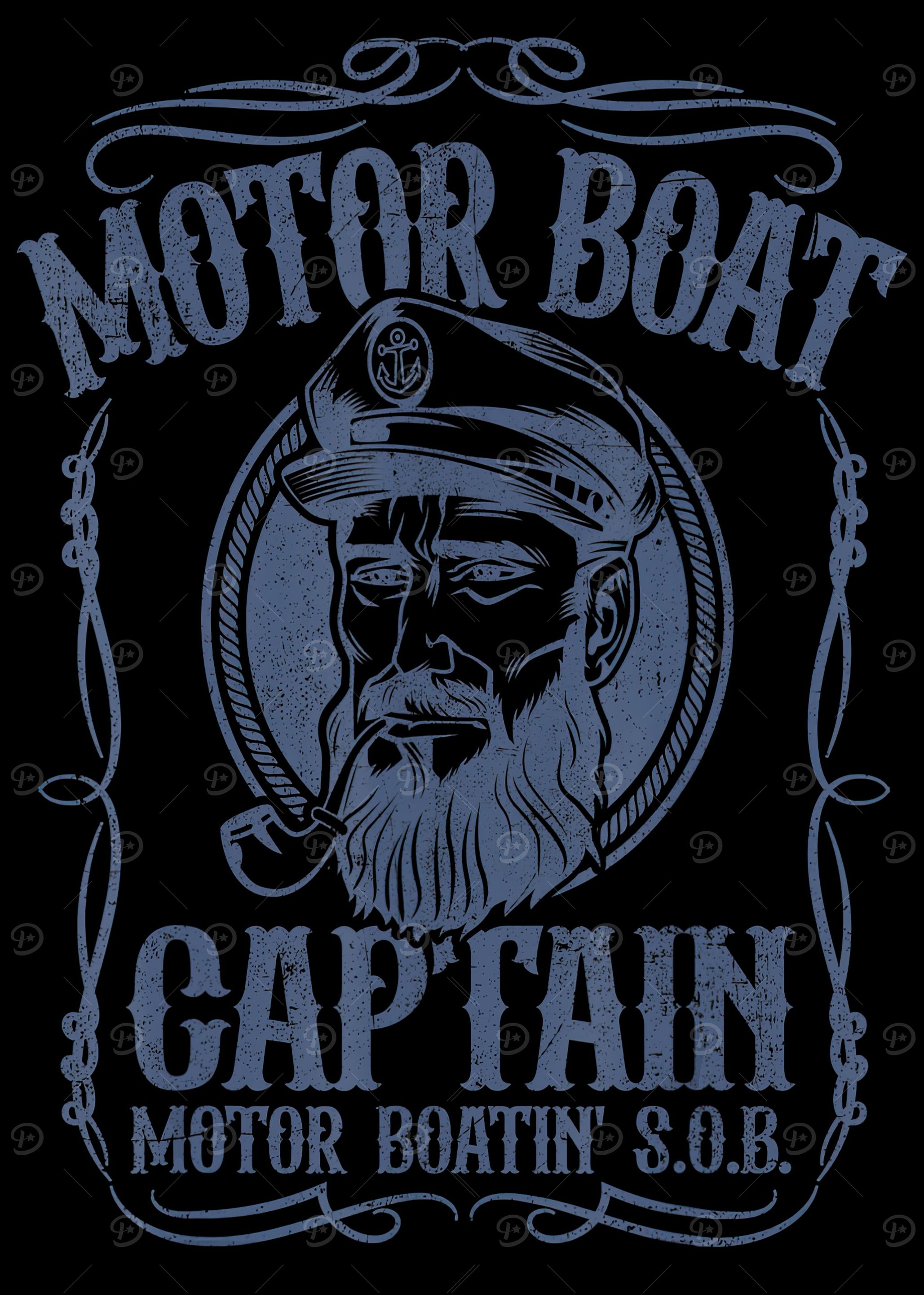 'Motor Boat Captain Funny' Poster, picture, metal print, paint by Mia ...