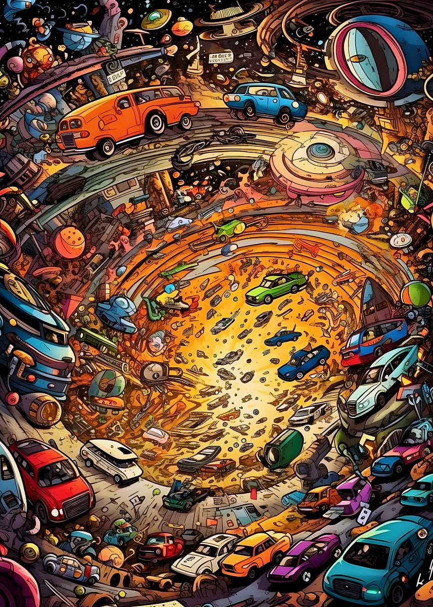 'Car Constellations' Poster, picture, metal print, paint by Chanathut P ...