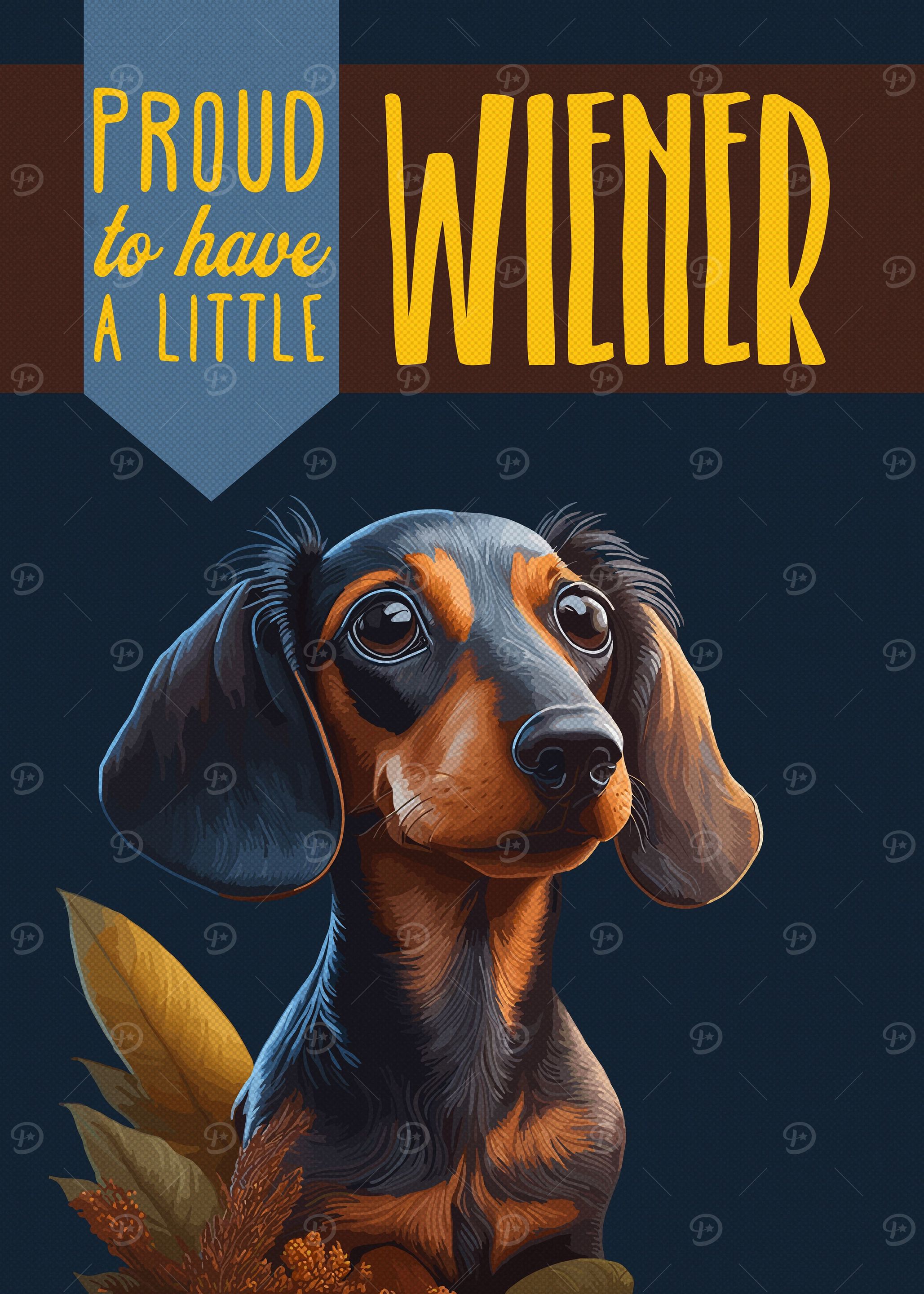 'A Little Wiener Dog Funny' Poster, picture, metal print, paint by ...