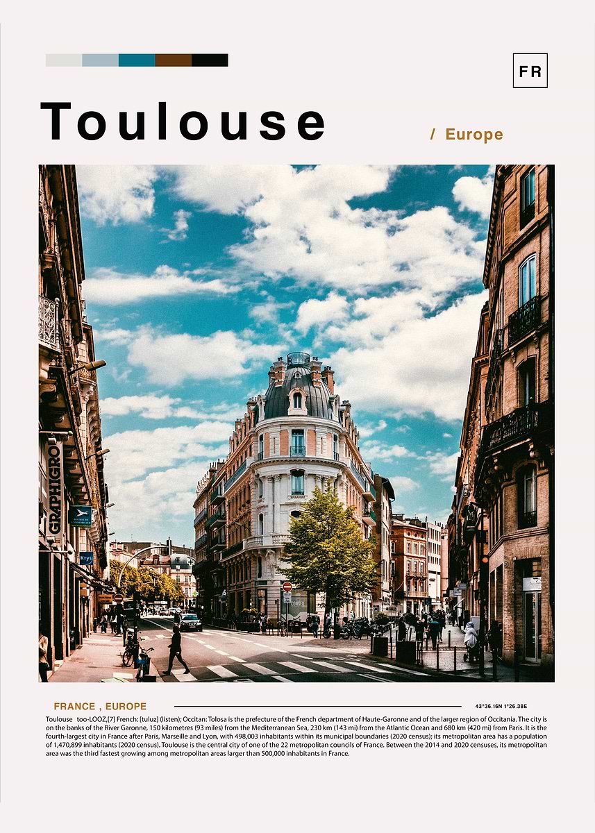 'Toulouse poster landscape' Poster, picture, metal print, paint by ...