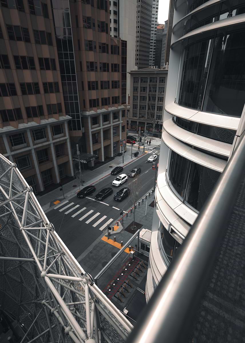 'Framed traffic street view' Poster, picture, metal print, paint by ...