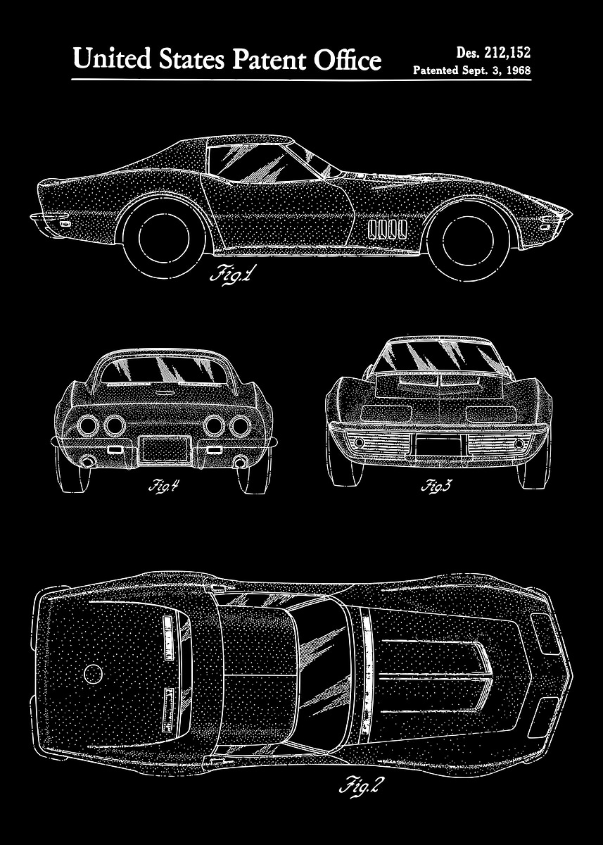 '1968 Corvette Stingray' Poster, picture, metal print, paint by Sam Kal ...