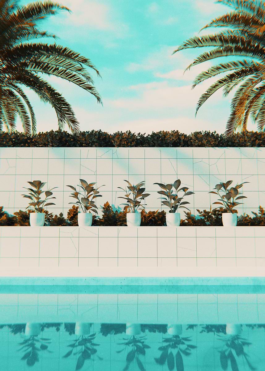 'Pool Day 3D Surrealism ' Poster, picture, metal print, paint by Irawan ...