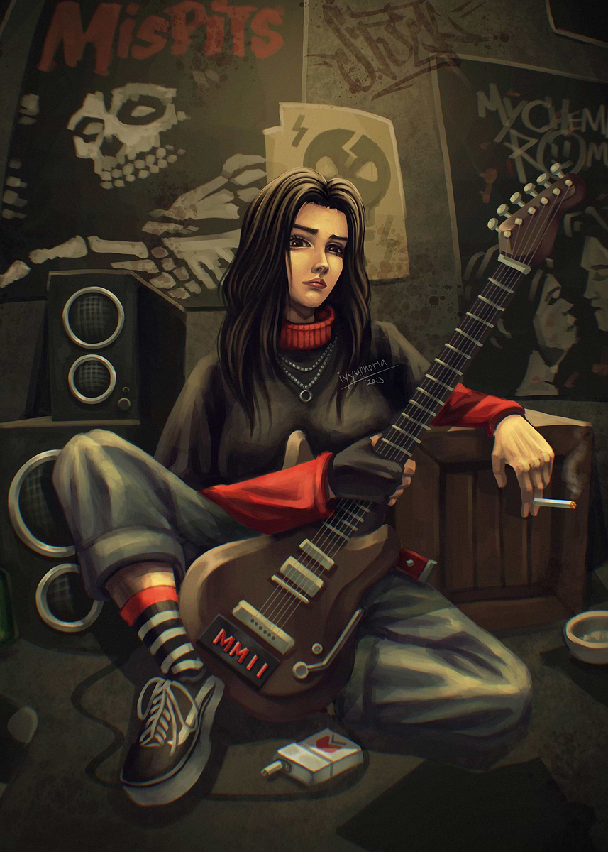 'Emo Girl' Poster, picture, metal print, paint by Abiyyu Itisham | Displate