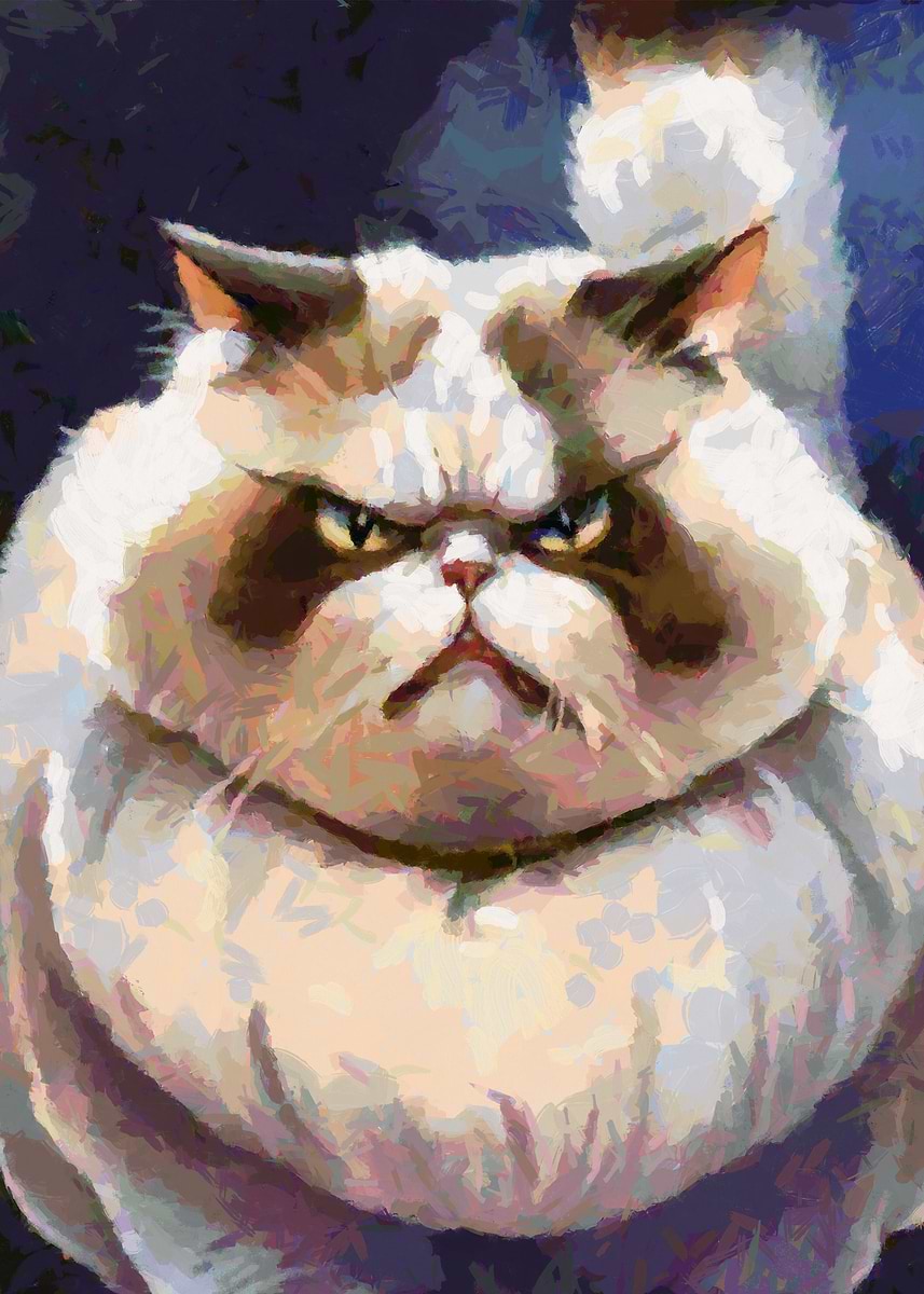 'Angry fat cat fantasy' Poster, picture, metal print, paint by Dark ...