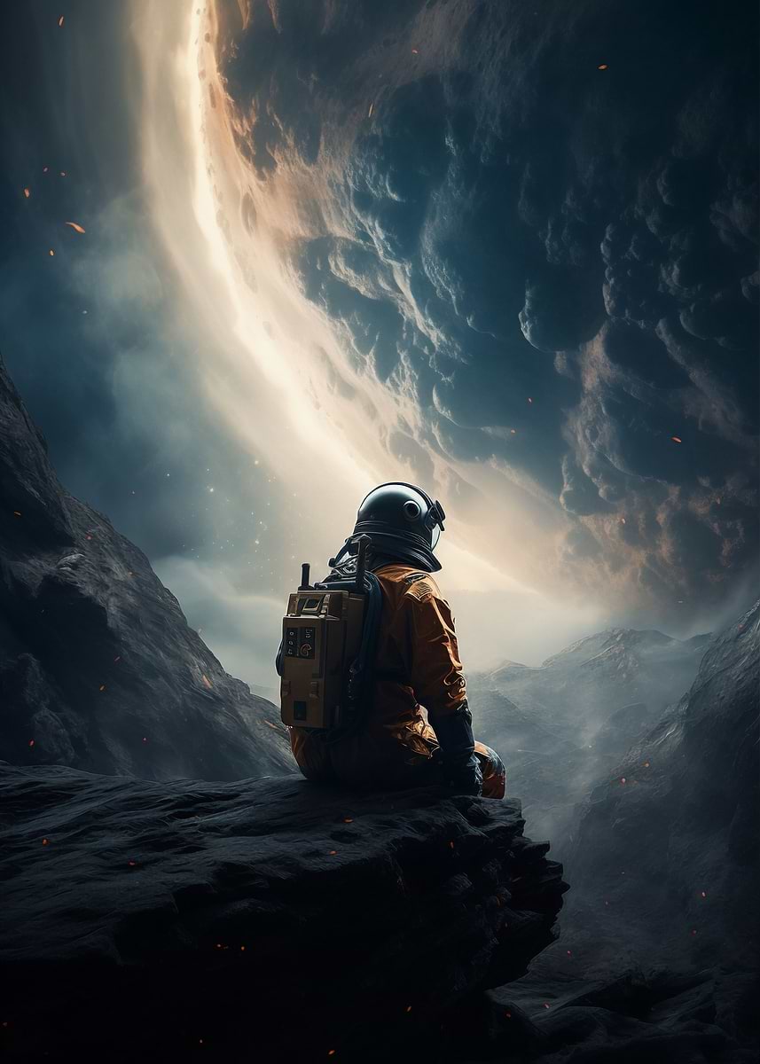 'Chilling Astronaut' Poster, picture, metal print, paint by Cybronauts ...