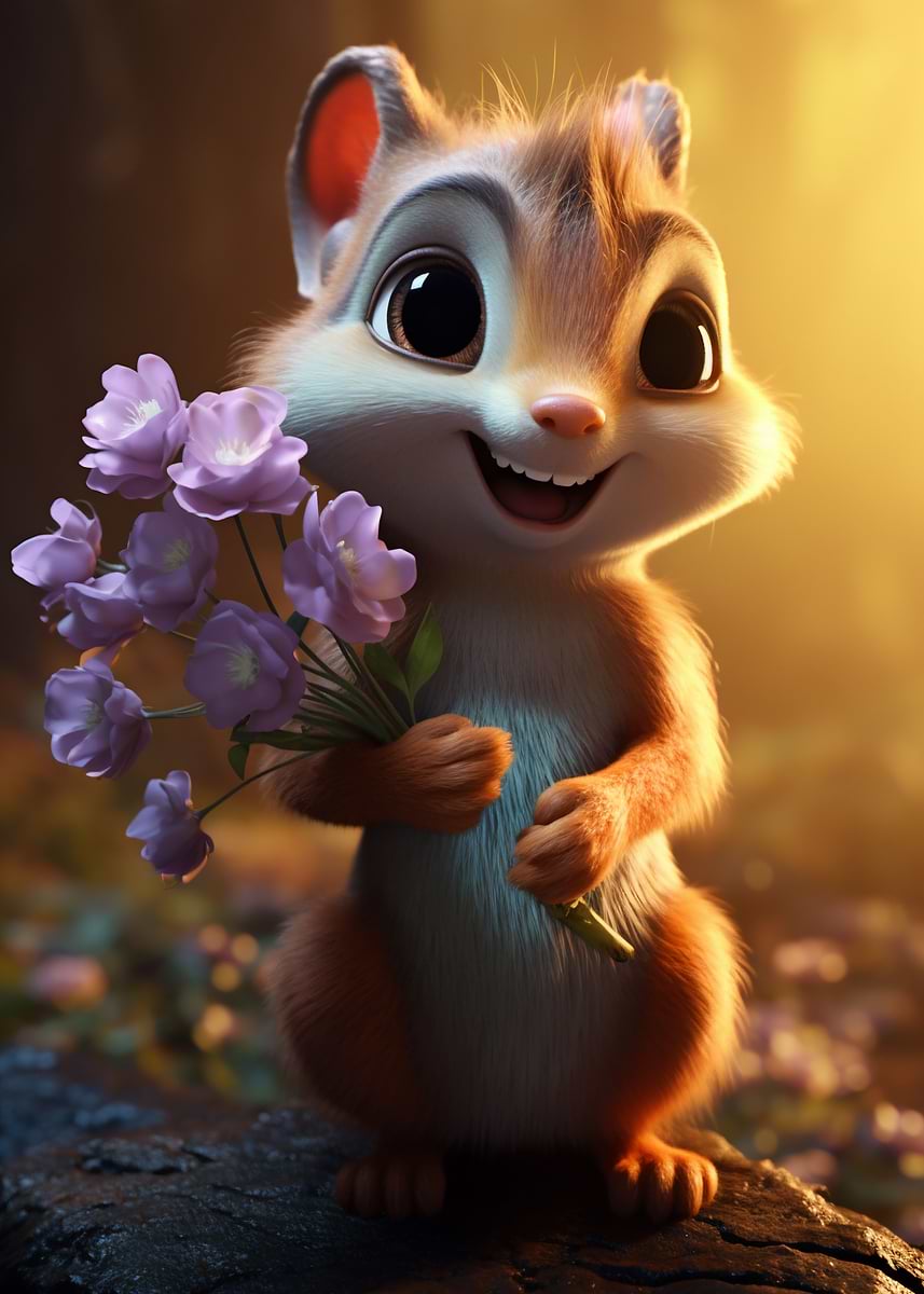 'Cute Squirrel' Poster, picture, metal print, paint by Absuro Designs ...