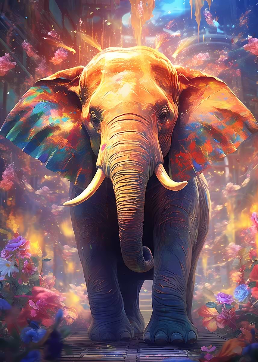 'Elephant Mysterious' Poster, picture, metal print, paint by AnHa ...