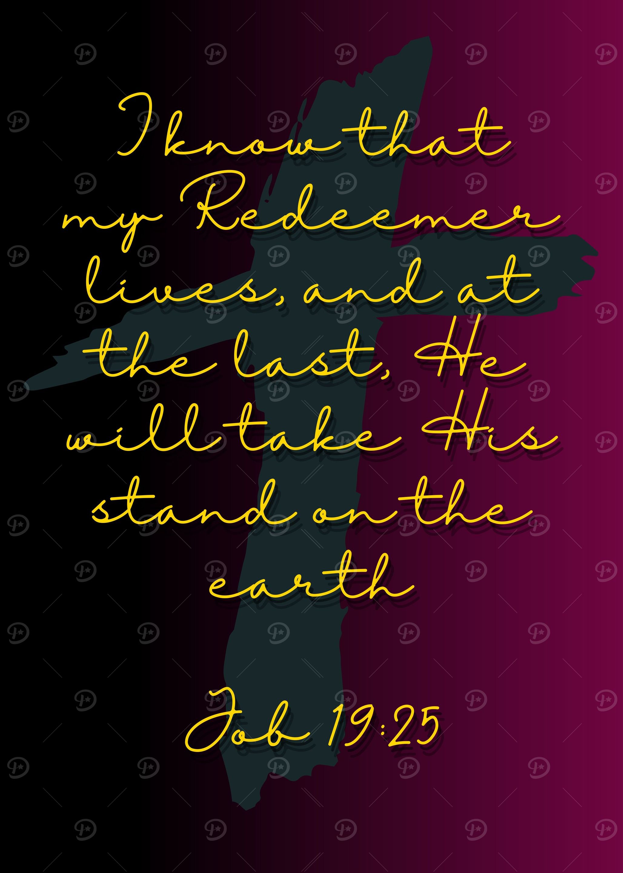 'Job 19 25 Bible Verse' Poster, picture, metal print, paint by Artistic ...