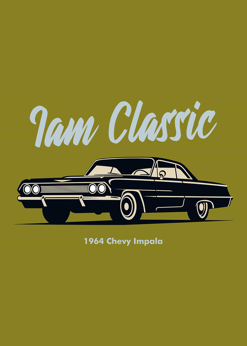 '1964 chevy impala classic' Poster, picture, metal print, paint by ...