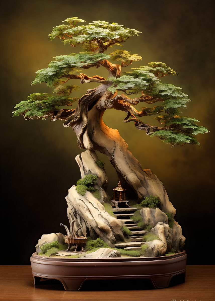 'Bonsai Tree Art Japanese ' Poster, picture, metal print, paint by ...