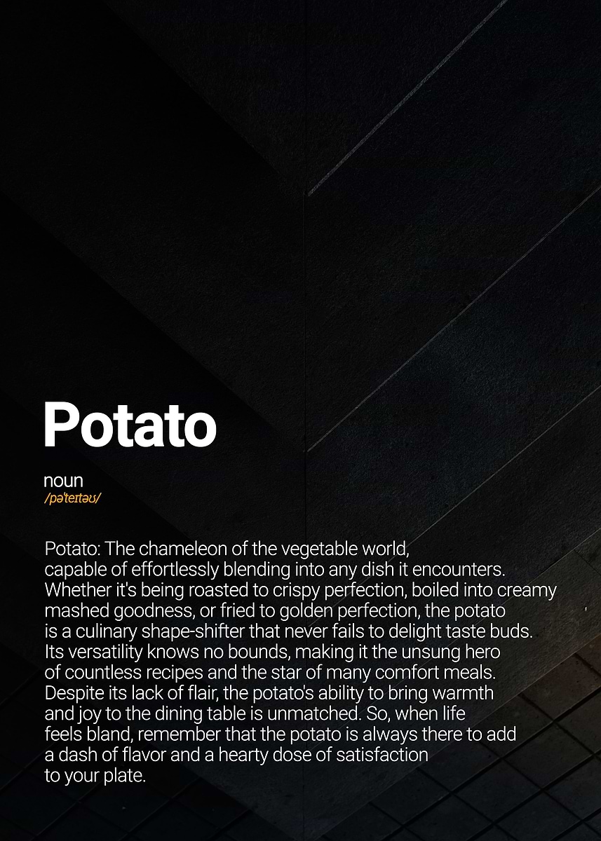 'Potato' Poster, picture, metal print, paint by Mr Penguin | Displate